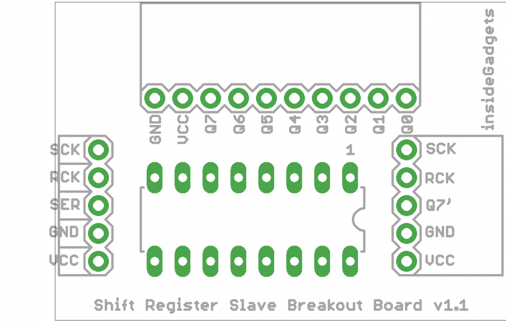595 Shift Ease – 74HC595 Shift Register Breakout Board « insideGadgets